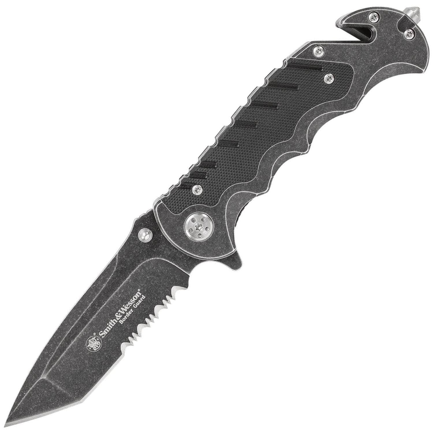 Smith & Wesson Border Guard, 3.49" Blade, Stainless Steel Handle - SWB