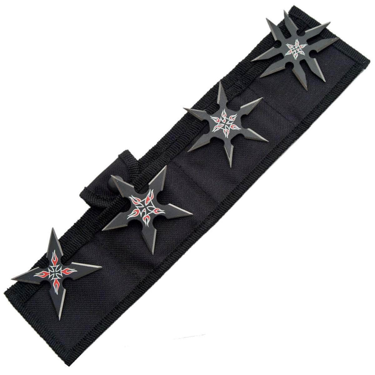 Rite Edge Black Throwing Star Set with Sheath - 210816